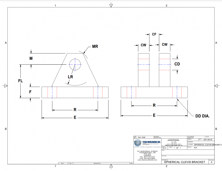 Cylinder Mounting Accessory - Spherical Clevis Bracket - DCB-17S ...
