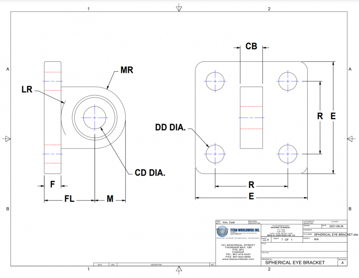 Cylinder Mounting Accessory - Spherical Eye Bracket - DS-05 - Titan ...