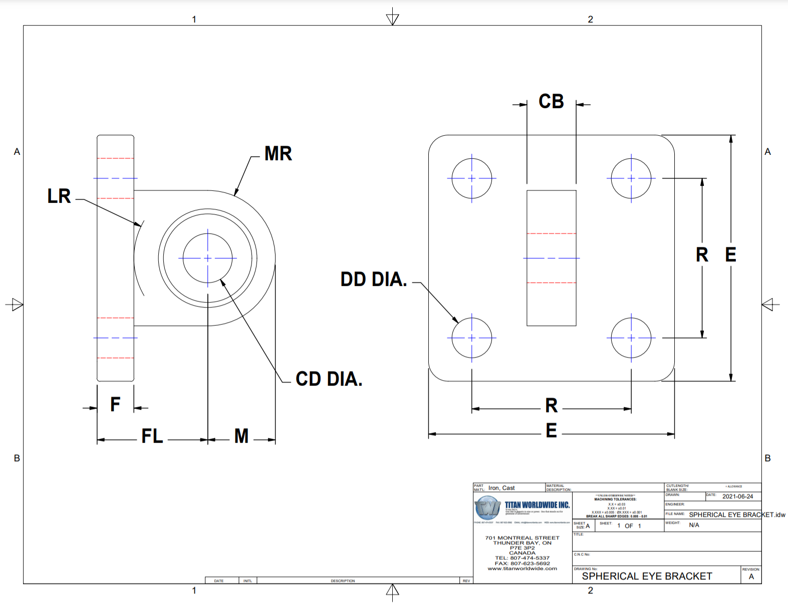 Cylinder Mounting Accessory - Spherical Eye Bracket - DS-20 - Titan ...
